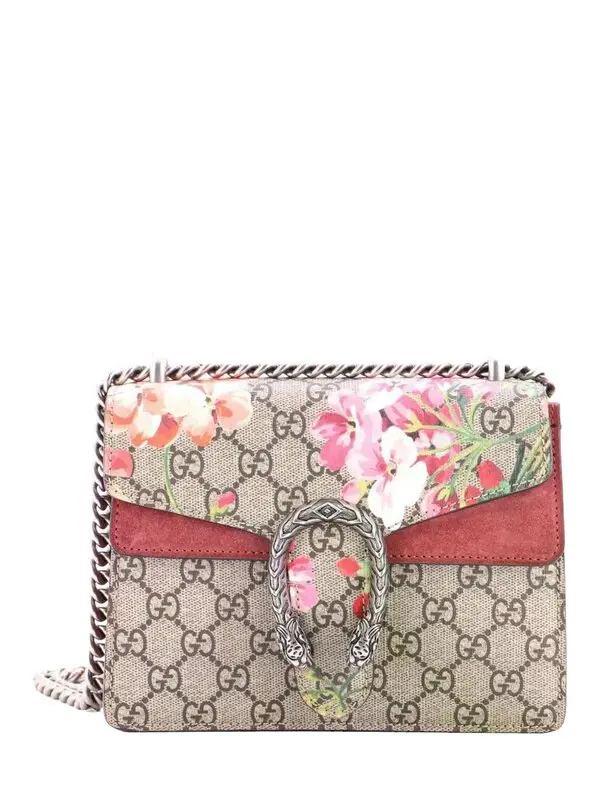 Gucci Dionysus Bag Blooms Print Gg Coated Canvas Mini Shoulder Bag - Brown