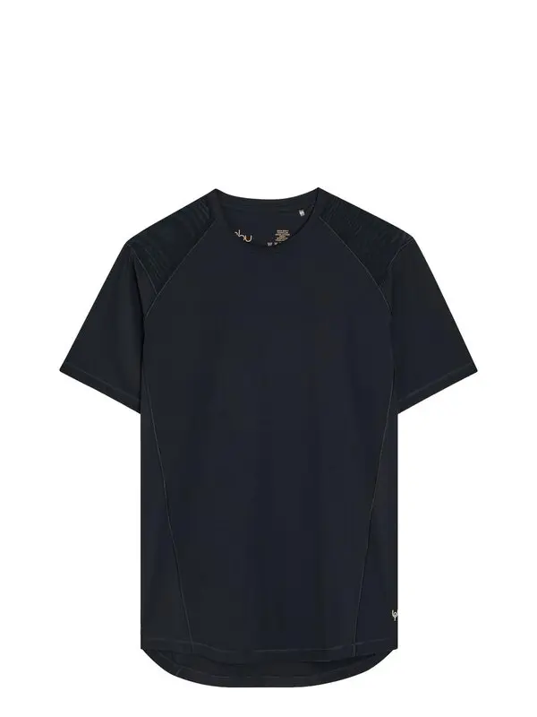 NOW YOU LIVE Waterley Stretch-jersey T-shirt With Mesh Panelling - Black
