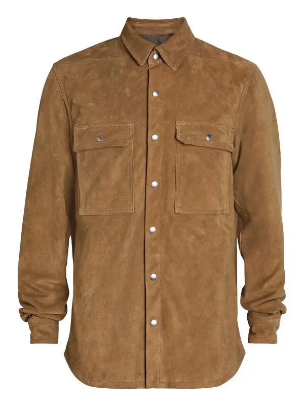 Rick Owens Suede Overshirt - Brown