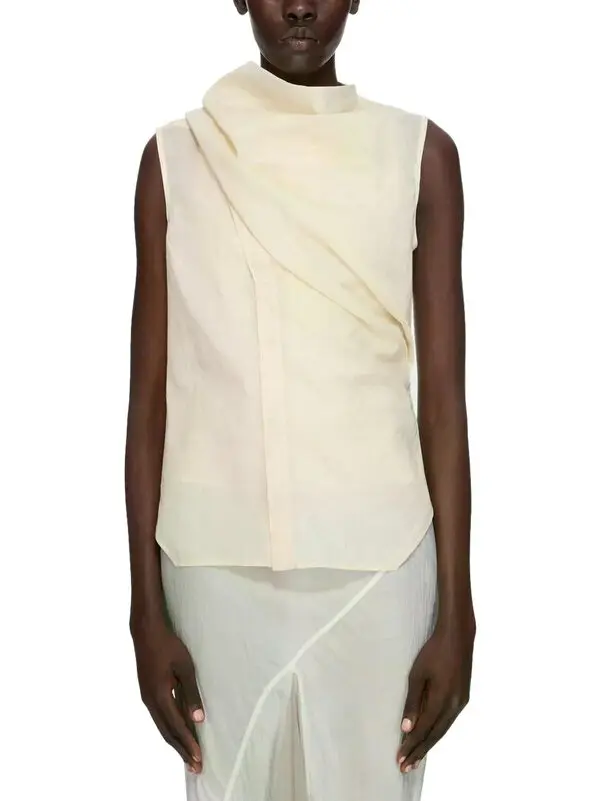 Rick Owens Draped Sleeveless Shirt - Cream