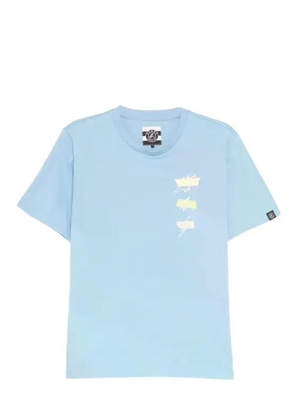 AGNES B. Logo-tape T-shirt - Blue
