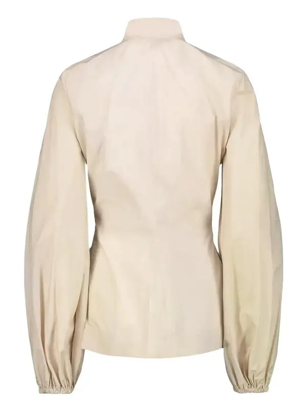THELATEST Funnel-neck Balloon-sleeve Top - Neutrals