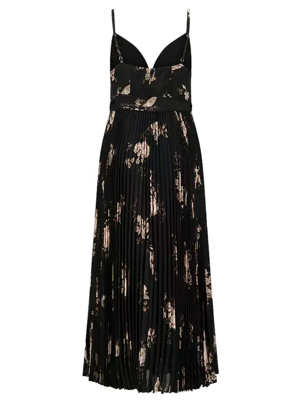 Zimmermann Pleated Floral Dress - Black