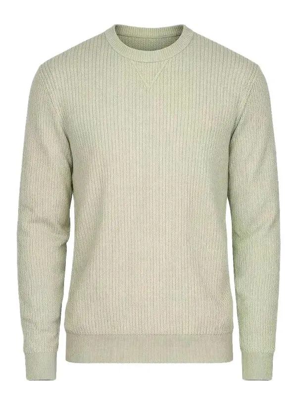 BOSS Crew Neck Ribbed Knit Sweater - Green