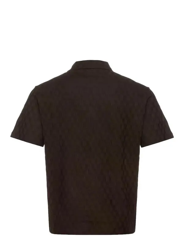 Emporio Armani Textured Polo Shirt - Brown