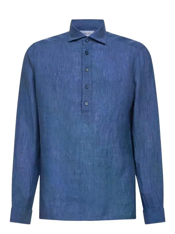 D4.0 Buttoned Linen Shirt - Blue