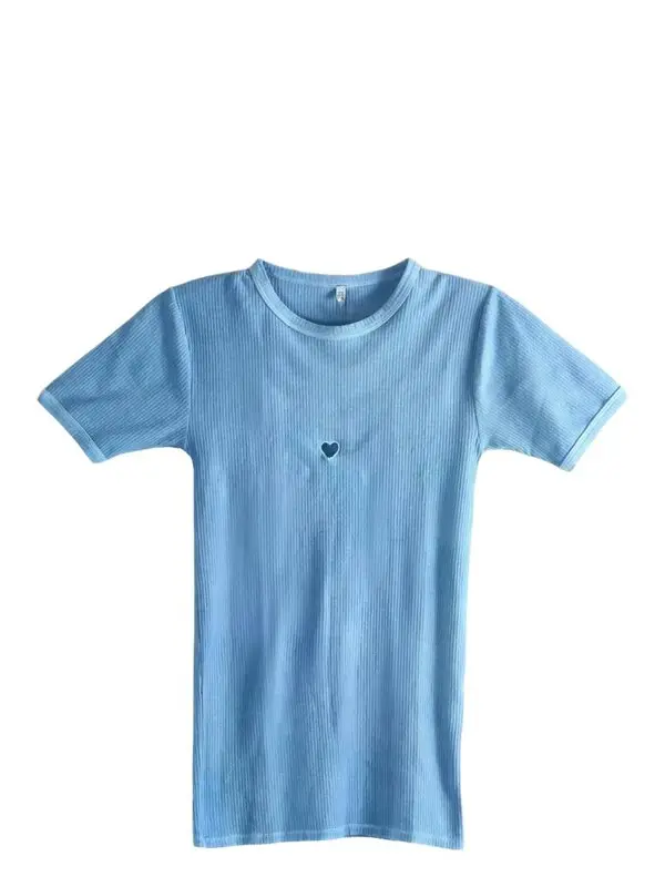 BASERANGE Heart-detail T-shirt - Blue