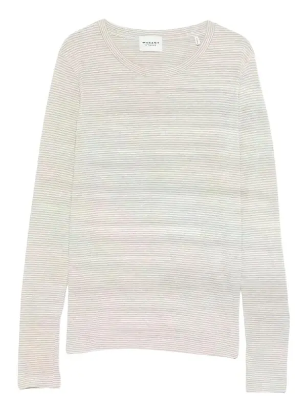 MARANT ETOILE Kaaron Striped Long Sleeve T-shirt - Neutrals