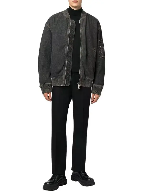 DIESEL® D-weltik Denim Bomber Jacket - Black