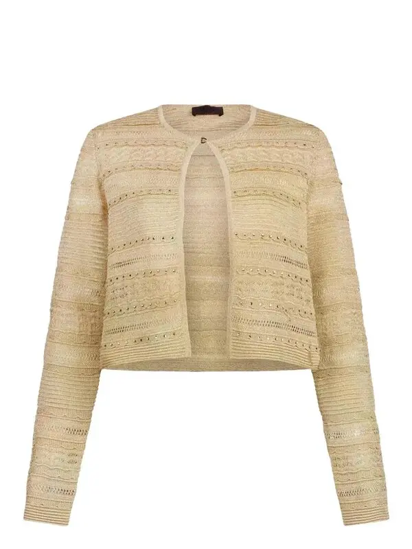 Liu Jo Openwork Knit Button Cardigan - Neutrals