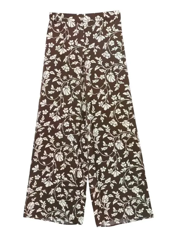 PENNYBLACK Floral-pattern Trousers - Brown