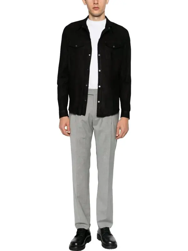 BERWICH Xretrolong Pleated Cuffed Trousers - Grey