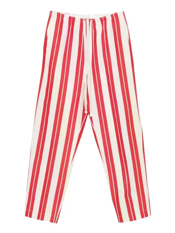 FORTE_FORTE Striped Drawstring-fastening Trousers - Red