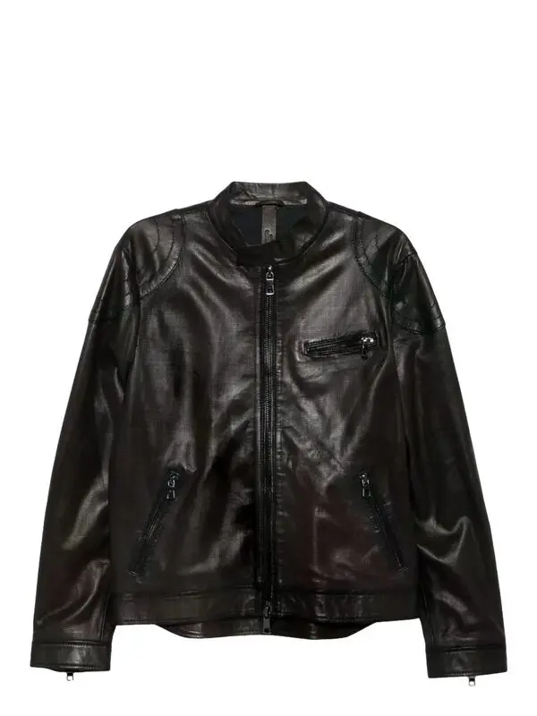 THE JACKIE LEATHERS Rogue Perfo Leather Jacket - Brown