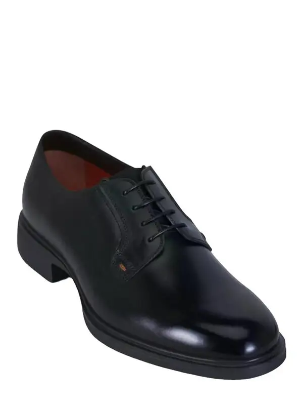 Santoni Leather Derby Shoes - Black
