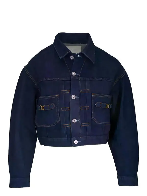 Citizens Of Humanity Denim Buckle Cropped Jacket - Blue