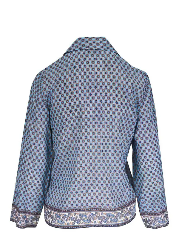 Veronica Beard Eva Printed Tie-neck Blouse - Blue