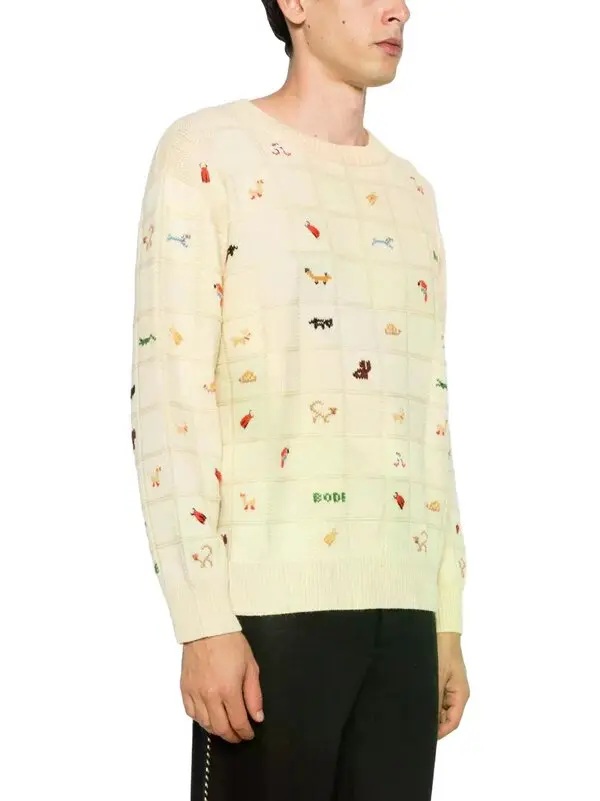 BODE Animal-embroidery Sweater - Neutrals