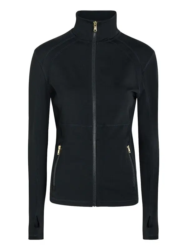 NOW YOU LIVE Clayton Stretch-jersey Zip-up Jacket - Black