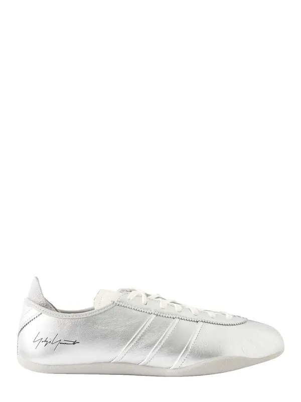 ADIDAS ORIGINALS Y-3 Tokyo Metallic Leather Sneakers - Silver