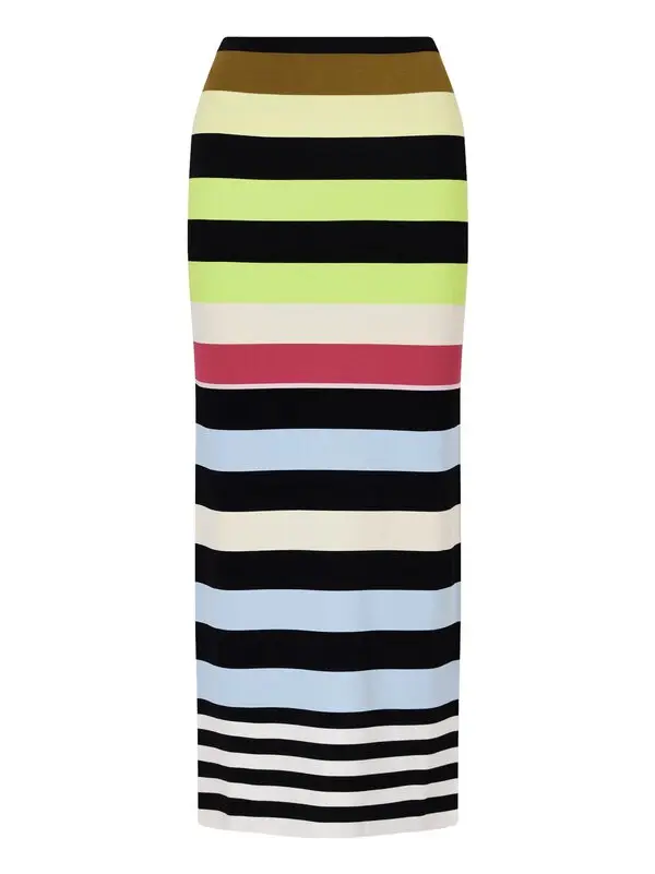 Christopher John Rogers Striped Double-knit Maxi Skirt - Multi