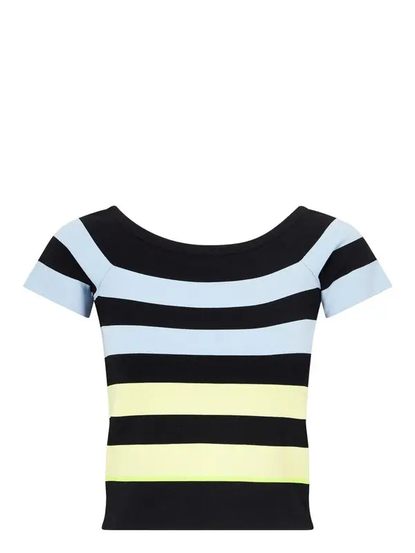 Christopher John Rogers Off-the-shoulder Striped Jersey Top - Multi