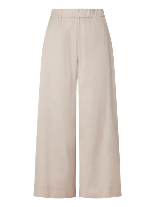 Max Mara Pece Cotton-blend Wide-leg Trousers - Neutrals