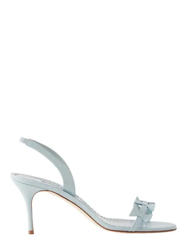 Manolo Blahnik Cigaurasli 70 Leather Slingback Sandals - Blue