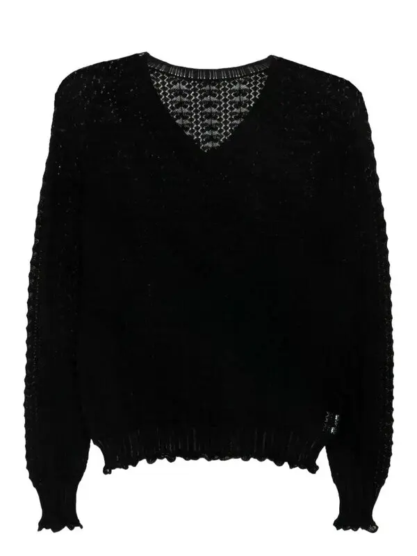 JNBY Gathered Hem V-neck Top - Black