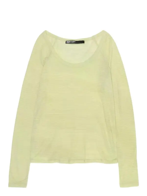 Bimba Y Lola Long-sleeve Horizontal Stripe Top - Green