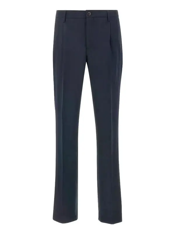 Pal Zileri Front Pleats Button Trousers - Blue