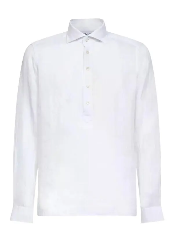 D4.0 Half-button Shirt - White