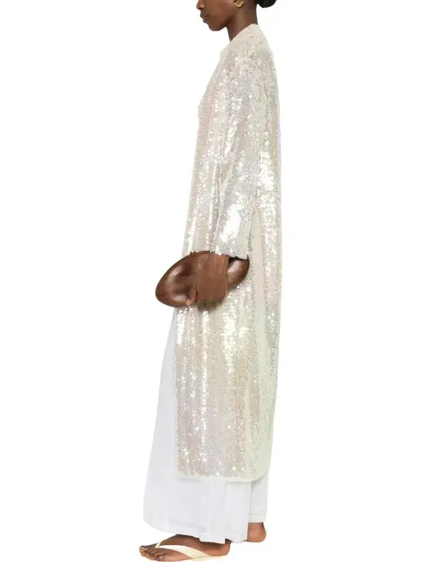 FORTE_FORTE Sequin-embellished Coat - Neutrals