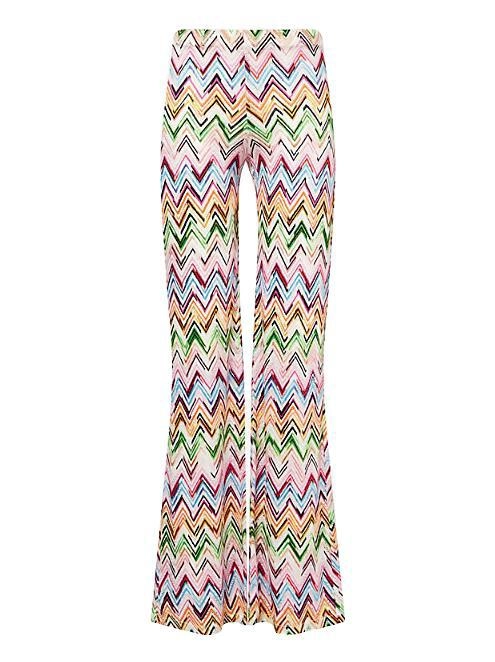 Missoni Chevron Flared Knitted Trousers - Multicolor