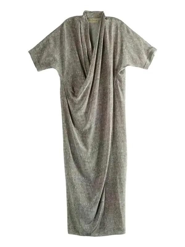 CORTANA Draped V-neck Dress - Grey