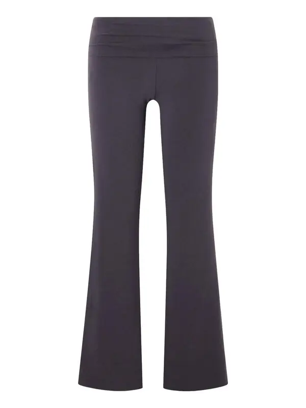 SKIMS Stretch-cotton Jersey Foldover Waist Flared Pants - Gray