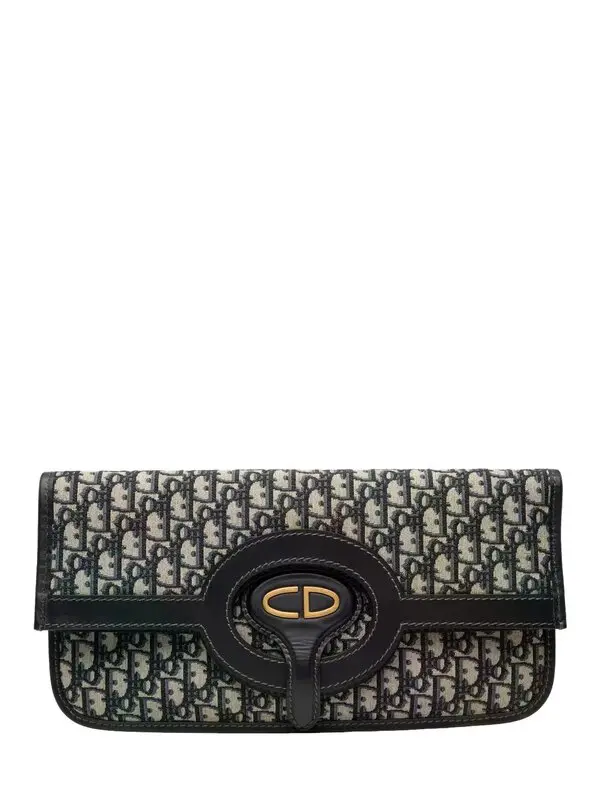 Dior 2020 Oblique Canvas Fold Over Clutch Bag - Blue