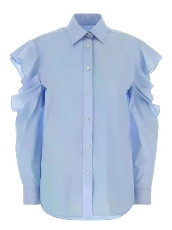 Moschino Ruffled Shirt With Pointed Collar - Blue