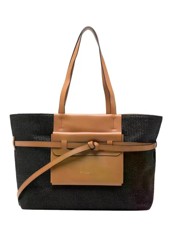 GIANNI CHIARINI Belty Top Handle Knotted Tote Bag - Black