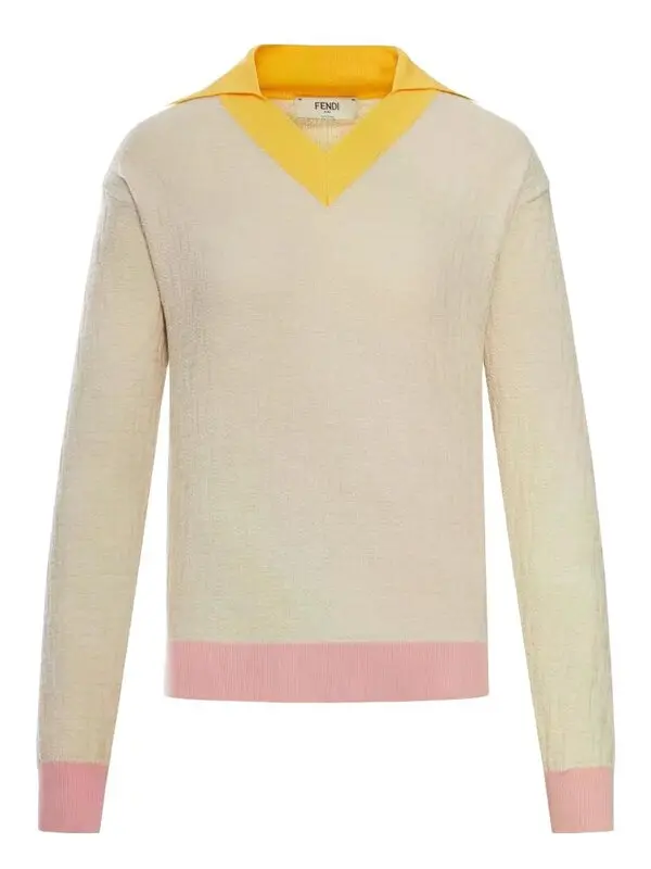Fendi V-neck Sweater - Neutrals
