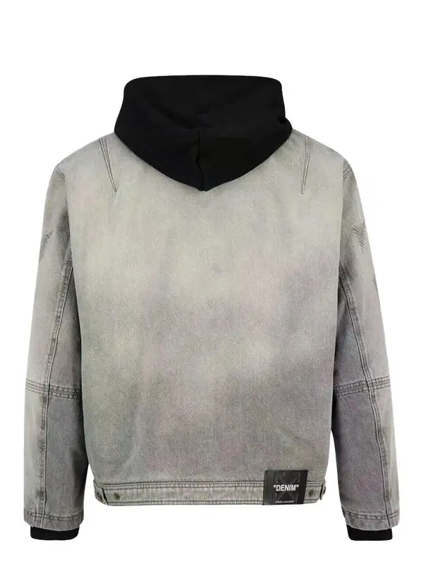 Off-White Hooded Denim Jacket - Grey