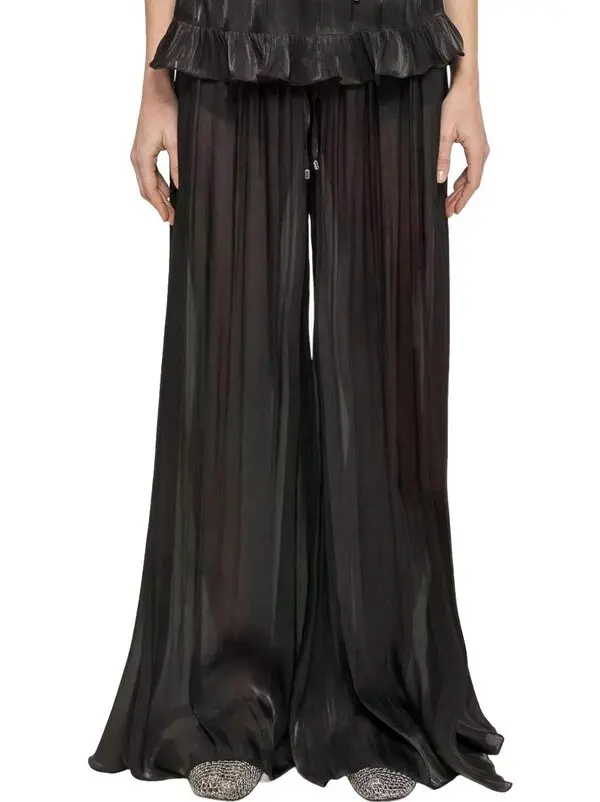 NISSA Ruffled Trousers - Black