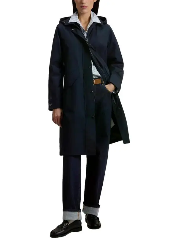 Woolrich Gtx Long Parka Coat - Blue