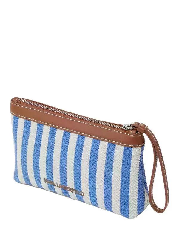 Karl Lagerfeld Stripe Autograph Pouch - Blue