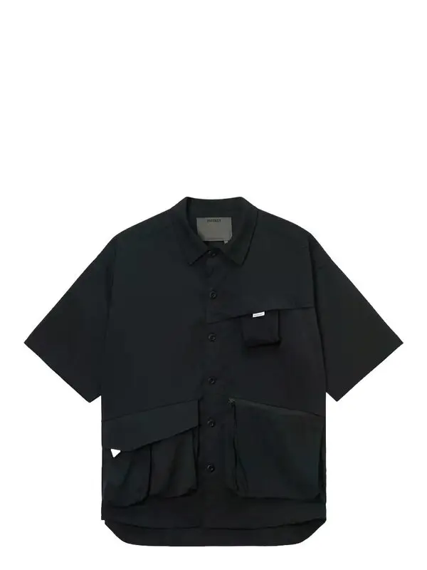 MUSIUM DIV. Short Sleeve Button Shirt - Black