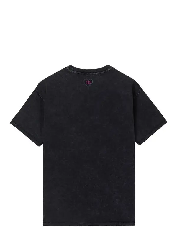 MINI CREAM Short-sleeve Cotton T-shirt - Black