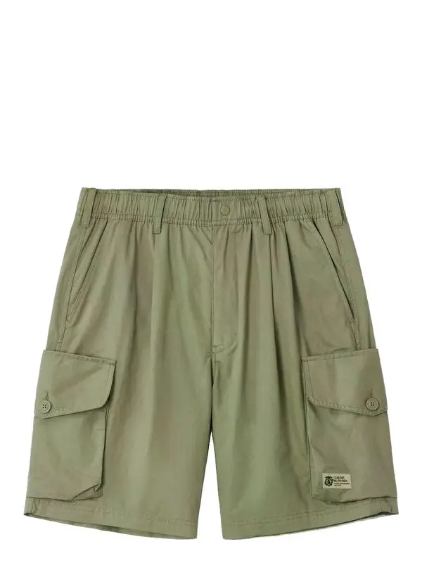 FINGERCROXX Elasticated Waist Cargo Shorts - Green