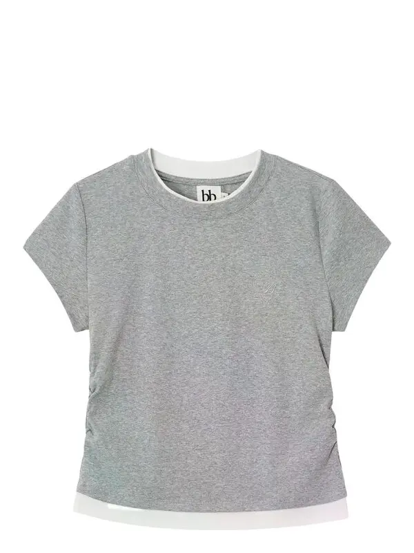 B+AB Gathered Layered T-shirt - Grey