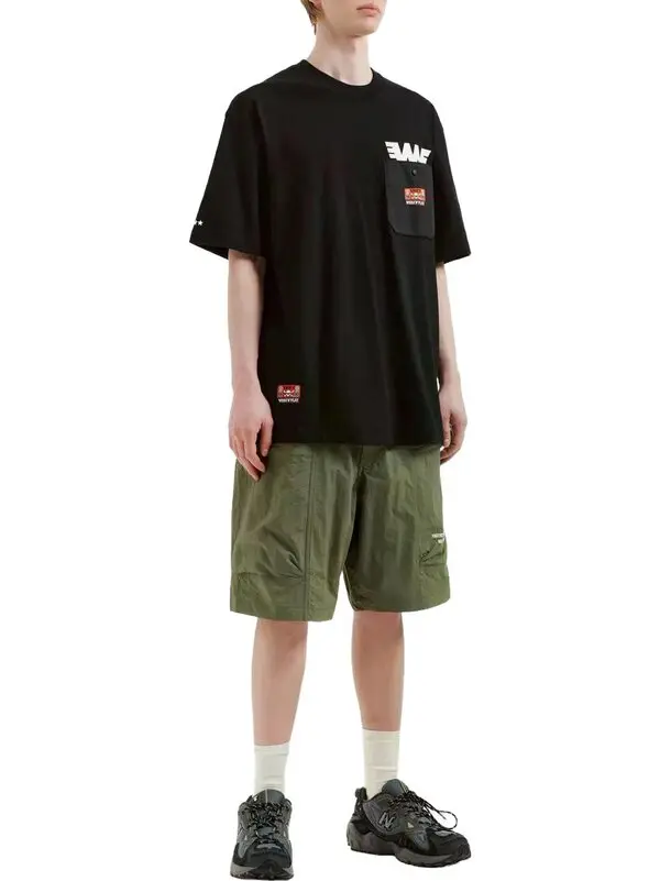 FINGERCROXX Cargo Shorts With Belted Waist And Logo Detail - Green