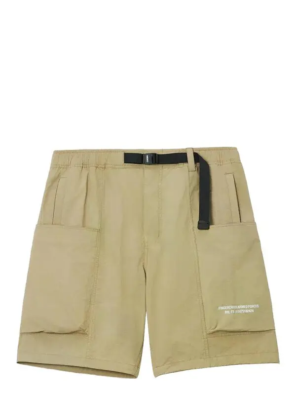 FINGERCROXX Cargo Shorts With Elasticated Waistband - Neutrals
